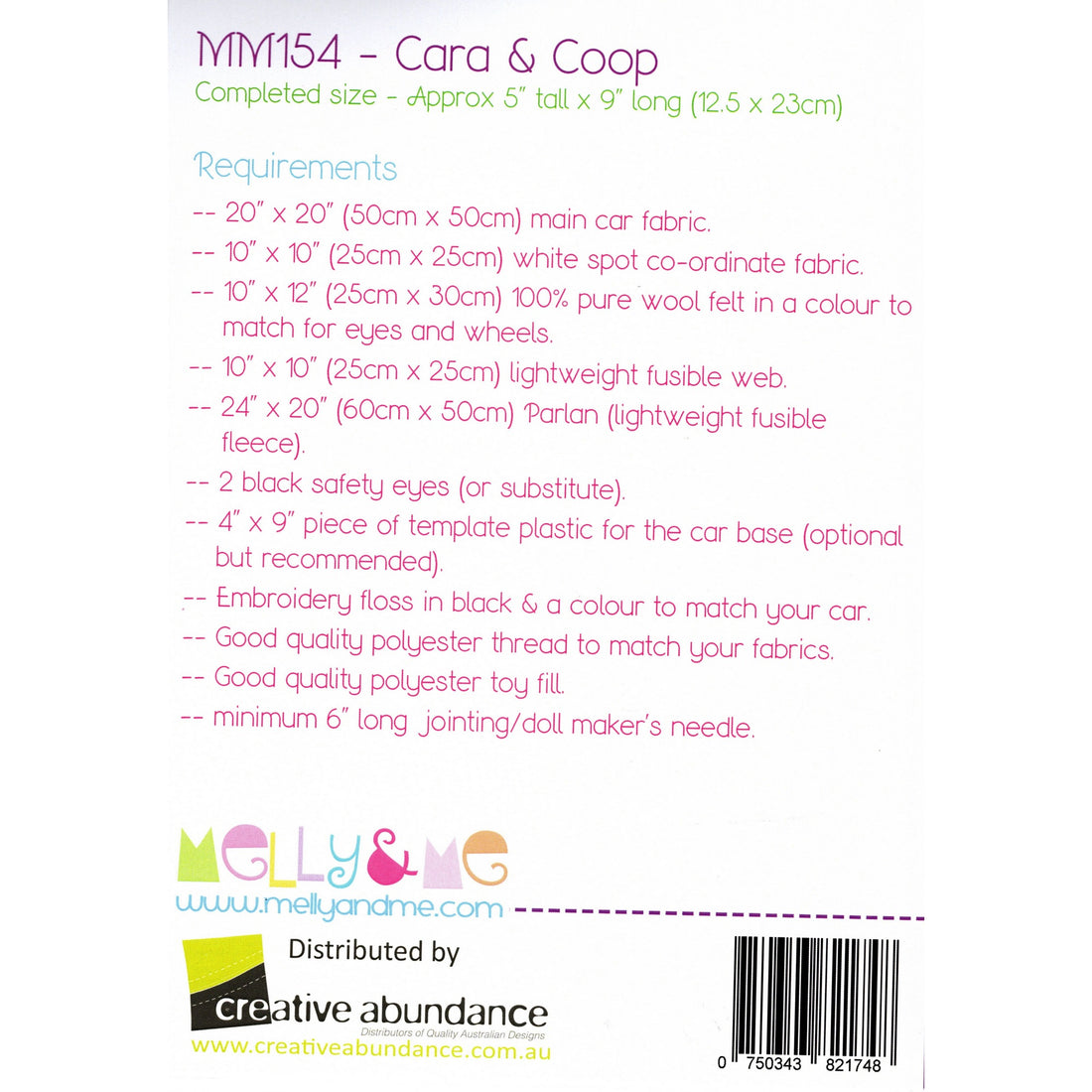 Melly & Me Pattern: Moo Moo