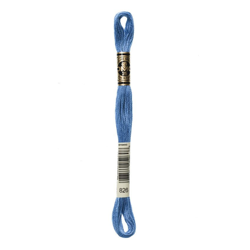DMC 826 Six Stranded Embroidery Floss Medium Blue
